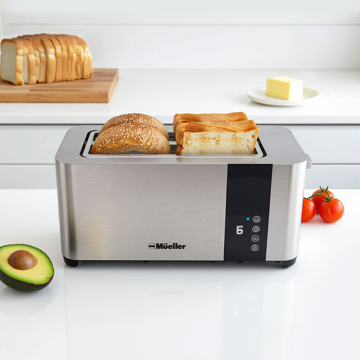 4 Slice Long Slot Stainless Steel Toaster | Mueller – Mueller Home